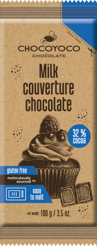 Chocoyoco kuwertura mleczna 32% kakao 100g Chocoyoco | Czekoladowy e-sklep